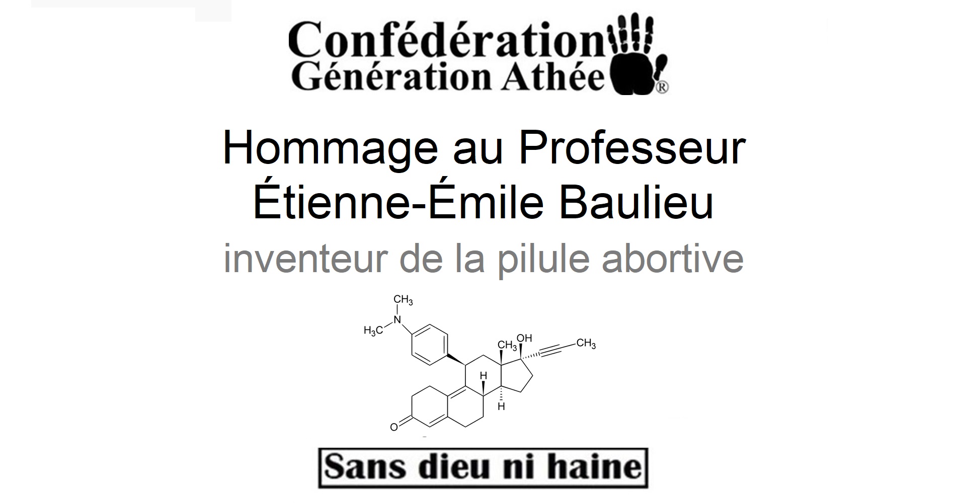 Hommage au Professeur Étienne-Émile Baulieu | Génération Athée